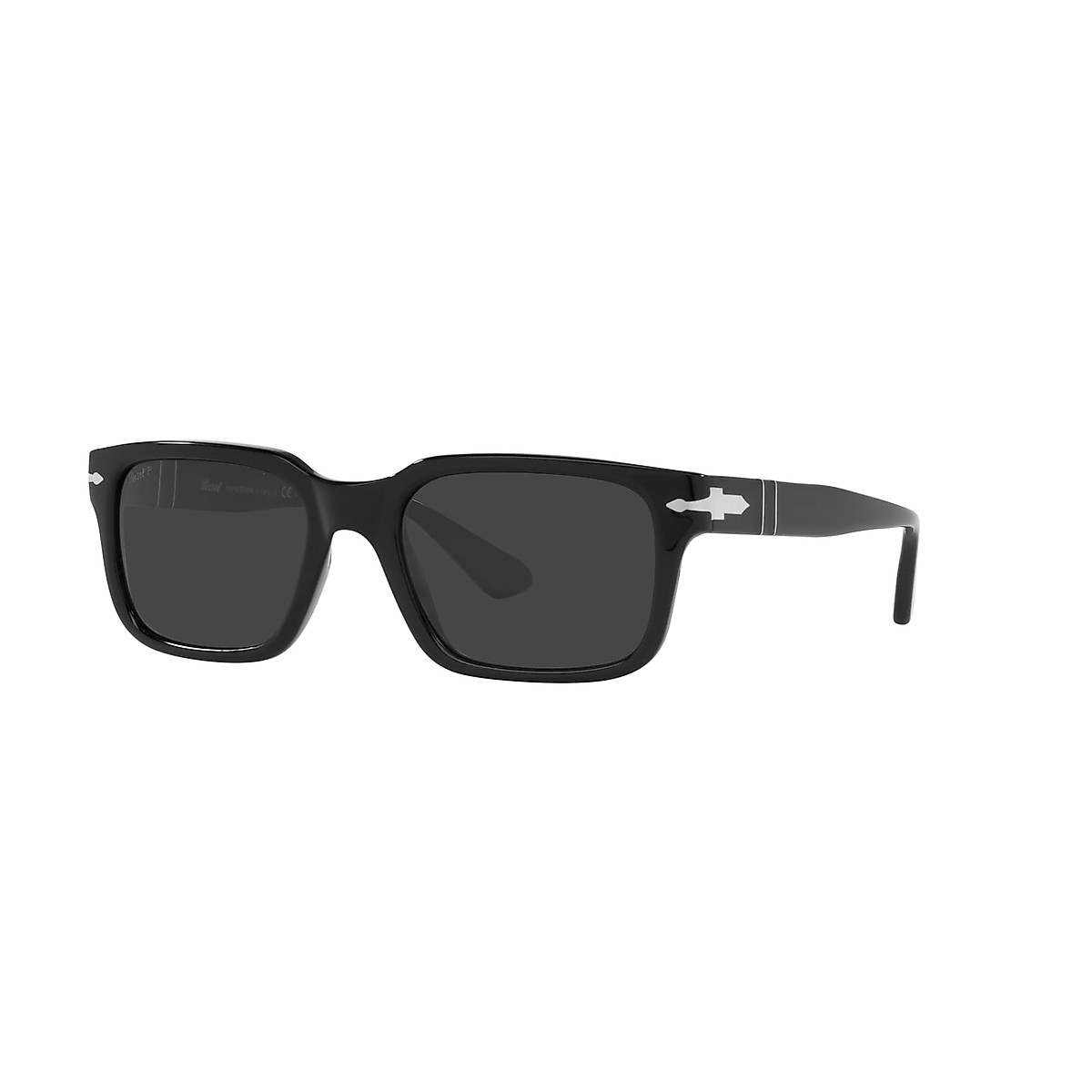 Persol PO3272S Rectangular Sunglasses, Black/Dark Grey Polarized, 53 mm
