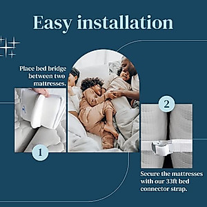 FeelAtHome Twin to King Bed Converter Kit - Bed Bridge - Twin Bed Connector King Maker - Twin & Twin XL Bed Connector to King - Twin Bed Mattress Connector Bridge - King Bed Conversion Kit (8" Class)