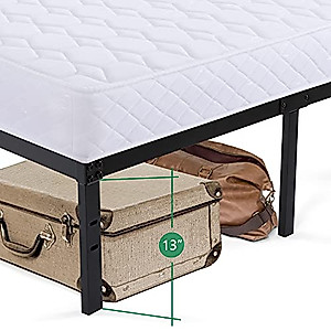 King Bed Frame 16 Inch, NOAH MEGATRON Heavy Duty Bed Frame with Wooden Slats, 16 Inch Mattress Foundation/ No Box Spring Needed (King)