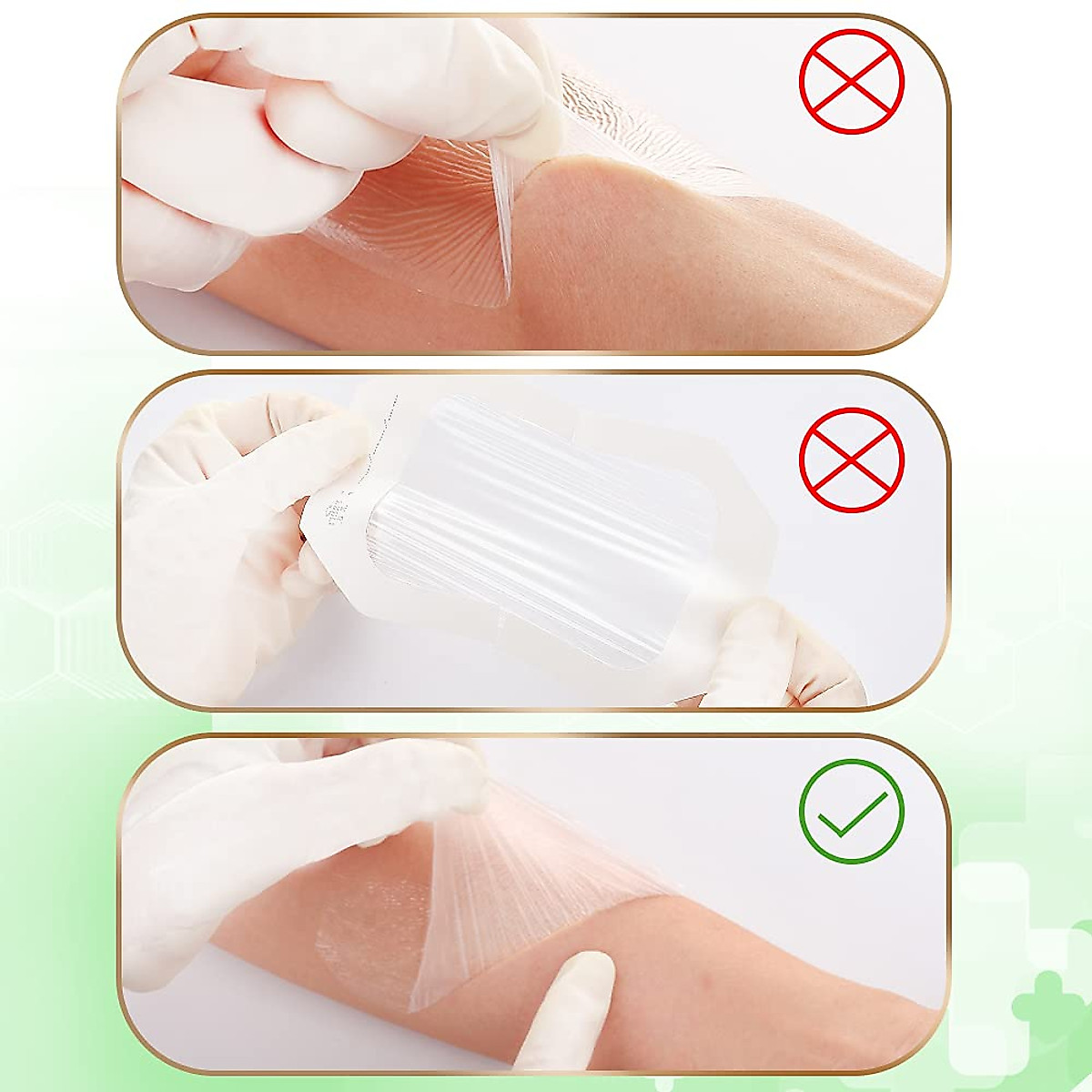 NeuHeils Transparent Film Dressing, Large Waterproof Wound Cover Bandage 4''x4.75'', 50 Packs, Post Surgical Shower or IV Shield, Tattoo Aftercare Bandage, Adhesive Patch 4 x 4 3/4 Inch