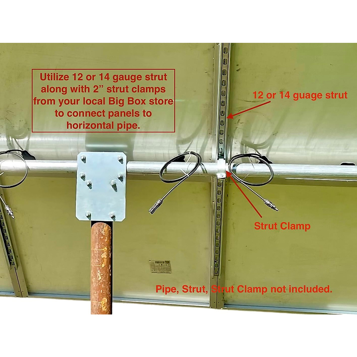 Solar Panel Array Top of Pole Ground Mount Bracket 4" Pipe Universal Bolt On