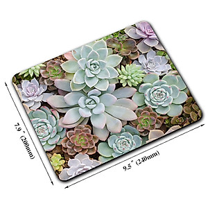 Cute Succulents Mouse Pad, Natural Plants Mousepad for Design, Anti-Slip Rubber Base Wireless Mouse Pads for Laptop
