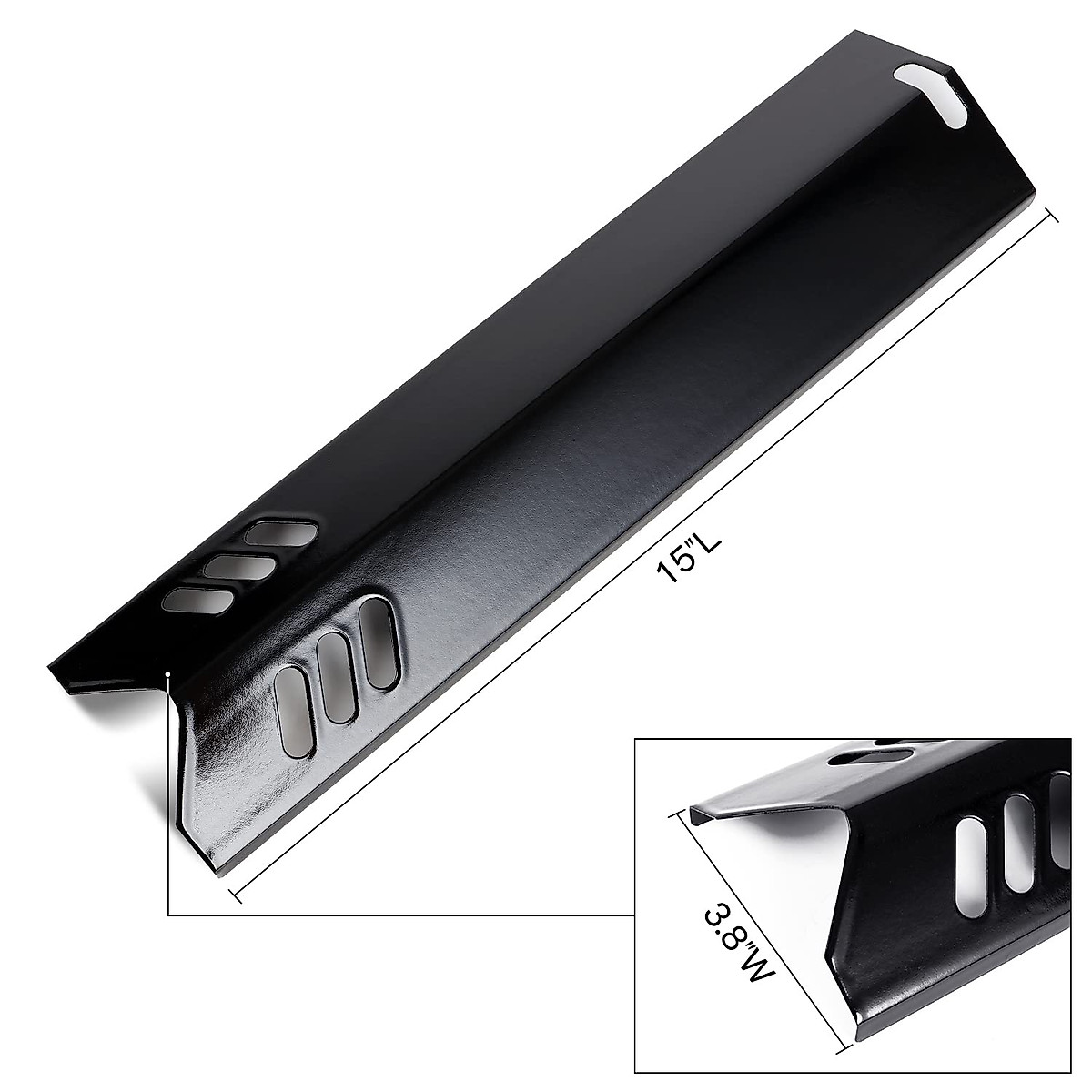 Apromise Grill Replacement Parts for Dyna-Glo - 91591 Grill Burner Covers | 15” Grill Heat Plates | 4-Pack Grill Heat Shield | Porcelain-enameled Grill Heat Tent for Dyna-Glo DGF493BNP, DGF510SBP