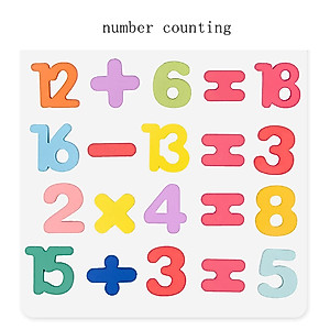 Wooden Toddler Puzzles 2 Packs Kids Educational Learning Toys Preschool Puzzles Letters Alphabet Number for 1 2 3 4 5 Year Old Boy Girl Toddler Children Gifts