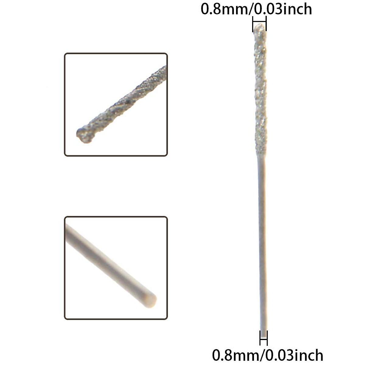 Auniwaig 10PCS 0.03-Inch Diamond Twist Drill Bits 0.8mm High Speed Steel HSS for Glass Sea Shells Stone