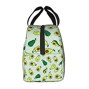Echoserein Cute Avocado Fun Fruits Lunch Bag Insulated Lunch Box Reusable Lunchbox Waterproof Portable Lunch Tote For Women Men Girls Boys