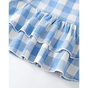 Renotemy 18-24 Months Girls Clothes Toddler Girl Outfits 2T Girl Clothes Cute Toddler Girls Clothes Blue Plaid Denim 18-24 Months Fall Winter