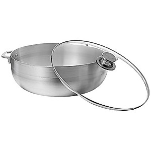 Uniware Aluminum Heavy Gauge Caldero Dutch Oven With Glass Lid, Silver, 10 quart