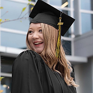 Endea Graduation Mixed Double Color Tassel with Gold Date Drop (Black/Gold, 2023)