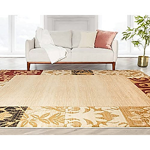 Well Woven Dulcet Damask Ivory Transitional Area Rug 5' X 7'2''