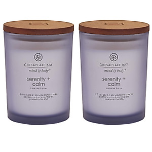 Chesapeake Bay Candle Scented Candles, Serenity + Calm (Lavender Thyme) Medium Jar, 2-Pack, Perfect for Home Décor and Gifting
