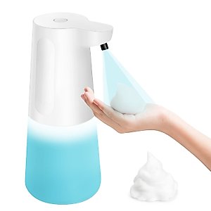 Wisekoti New Generation of Automatic Foaming Soap Dispenser, Electric and Rechargeable, Touchless Foam Soap Dispenser for Kitchen Sink & Bathroom Countertop, Dish Soap Dispenser, Hand Soap Dispenser