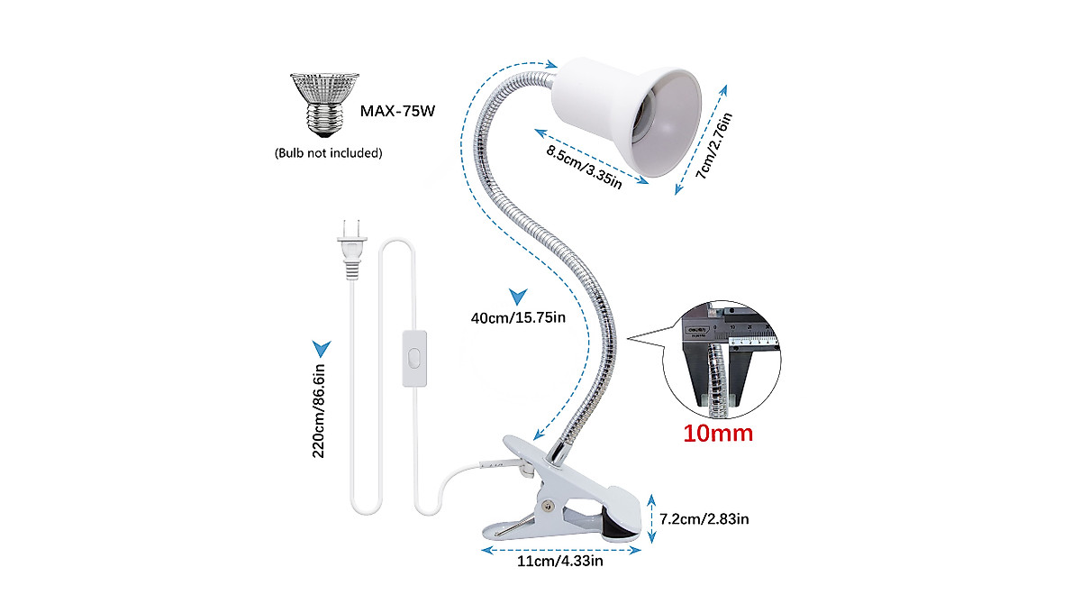 Flexible Clip Desk Lamp Holder for Home & Office