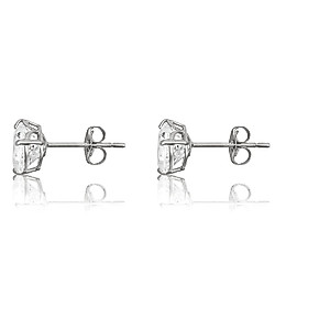 AVORA 10K White Gold 6mm Heart-shaped Simulated Diamond Cubic Zirconia (CZ) Stud Earrings