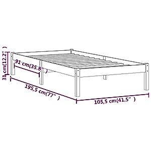 WIFESE Bed Frame 77"x41.5"x12.2" Brown Wood Twin Bed Frames Full Twin Day Bed Bedframes Queen-Size King Mattres Platform Bed Single Floating Full Size Modern Allwood Bed Frames Queen Size Full