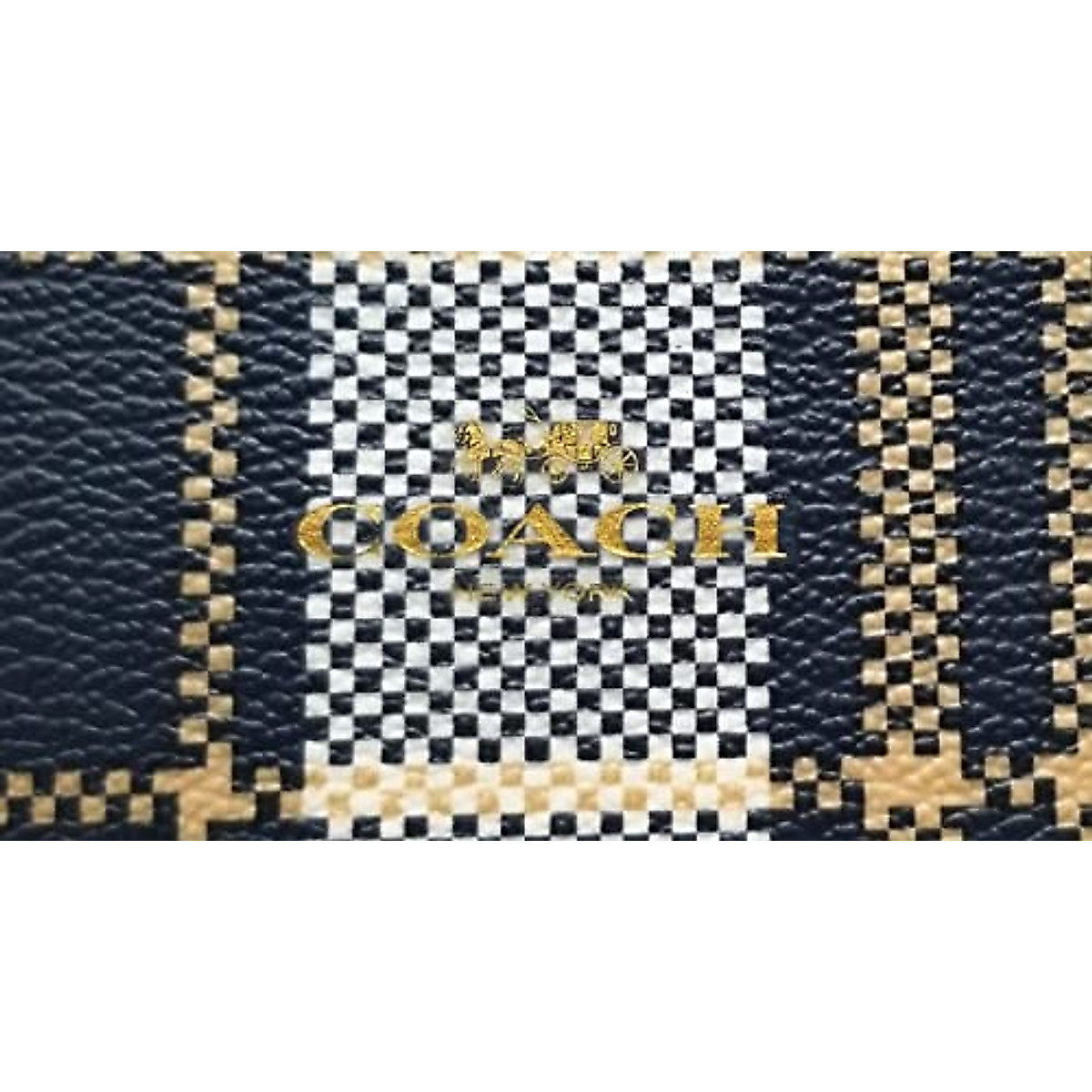 Coach Women's Corner Zip Wristlet With Garden Plaid Print (Midnight Multi)