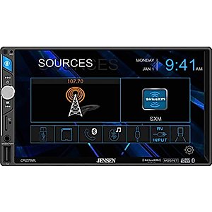 Jensen CR271ML 7 inch LED Digital Multimeda Touch Screen Double Din Car Stereo | SiriusXM-Ready l Push to Talk Assistant | Backup Camera Input | Bluetooth | USB Fast Charging | microSD