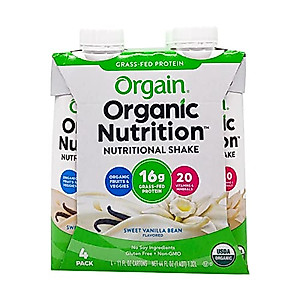 Orgain, Nutri Shake Sweet Vanilla Bean Organic, 11 Fl Oz, 4 Pack