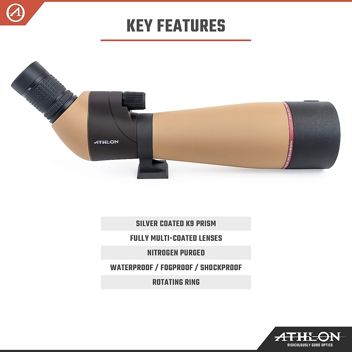 Athlon Optics Talos 20-60x80 Spotter Scope, Black