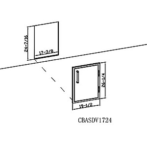 Bonfire access Vertical stainless steel 304 single door 17*24''