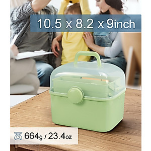 Cqhxvw Craft Organizers and Storage Large Art Supply Storage Three Layer Storage Box Arts and Crafts Box 10.5 X 8.2 X 9in First Aid Medication Organizer Tackle Box Organizer Storage Box with Handle