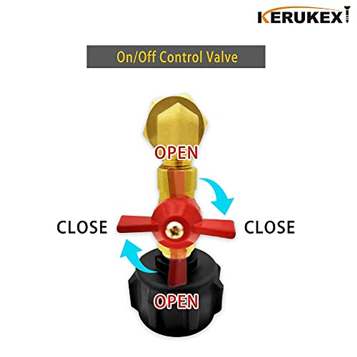 KERUKEXI Propane Refill Elbow Adapter with On/Off Control Valve 90 Degrees Fitting Adapter Coupler From QCC1 Type1 Connection to 1 LB Tank Cylinder for RV Camper BBQ Gas Grill
