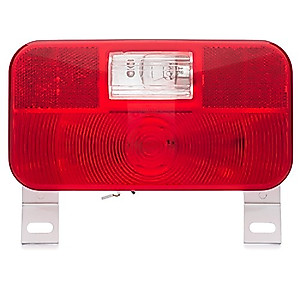 Lumitronics Red Surface Mount Stop/Turn/Tail - License Bracket/Light for RV, Trailer, Camper, 5th Wheel and Motorhomes (White)