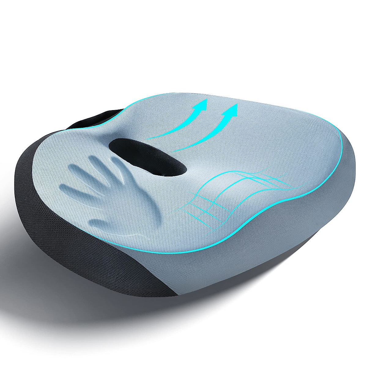 Villsure Seat Cushion, Office Chair Seat Cushion for Back, Tailbone, Hip, Sciatica Pain Relief-Memory Foam Coccyx Pad Butt Pillow for Car, Wheelchair, Computer and Desk Chair