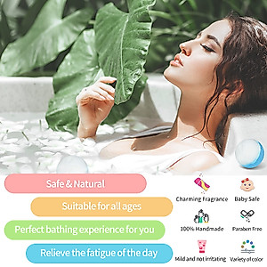 Bath Bombs, 12PCS Bath Bomb Set for Women Gift, Natural Organic Bath Fizzy Bomb with Pure Essential Oil, Relaxing Mini Bathbombs with Reusable Gift Box, Galentines Day Gifts Set for Women and Men