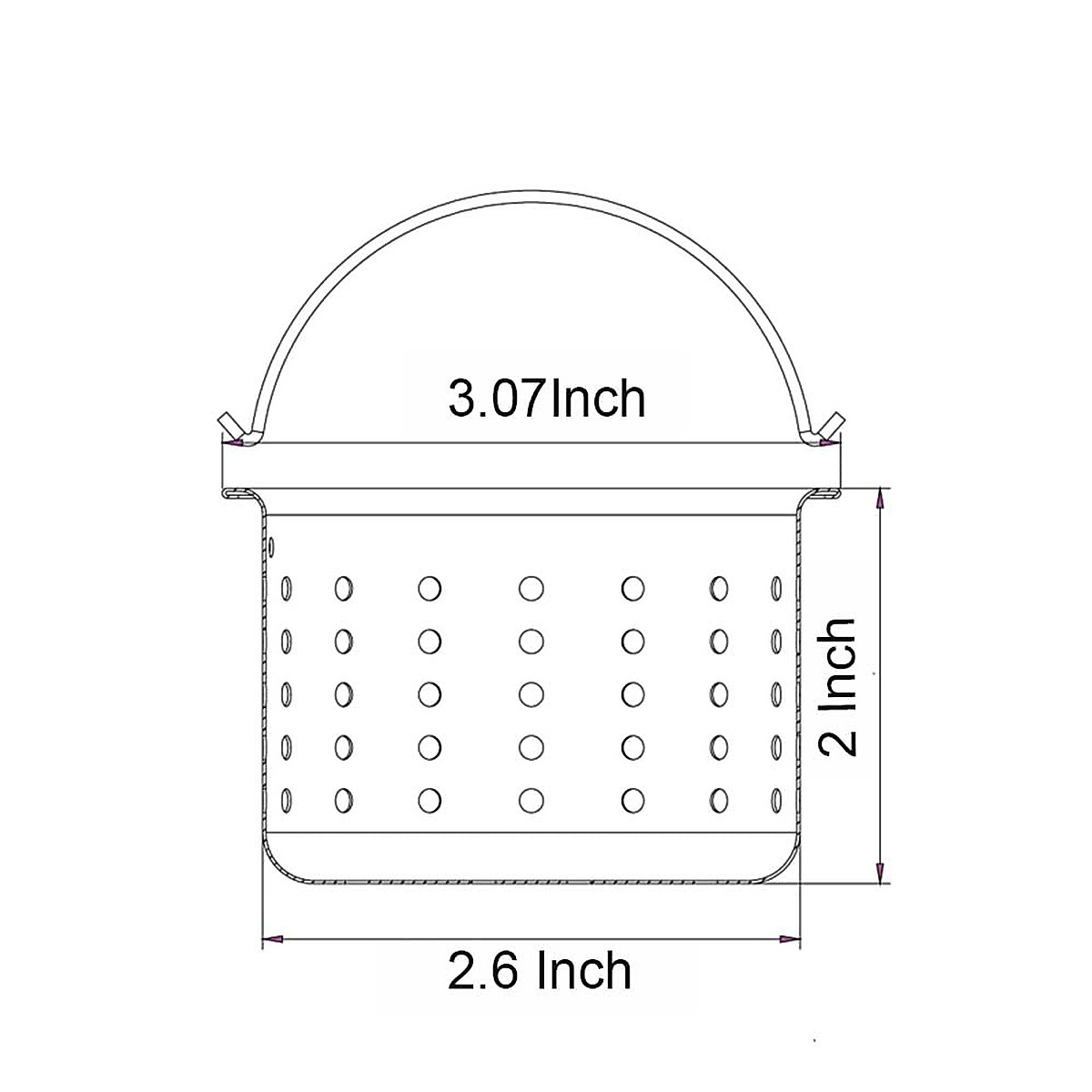 Talea SUS304 Stainless Steel Deep Sink Strainer Inner Basket QS197C010 Replacement For Kitchen Drainer