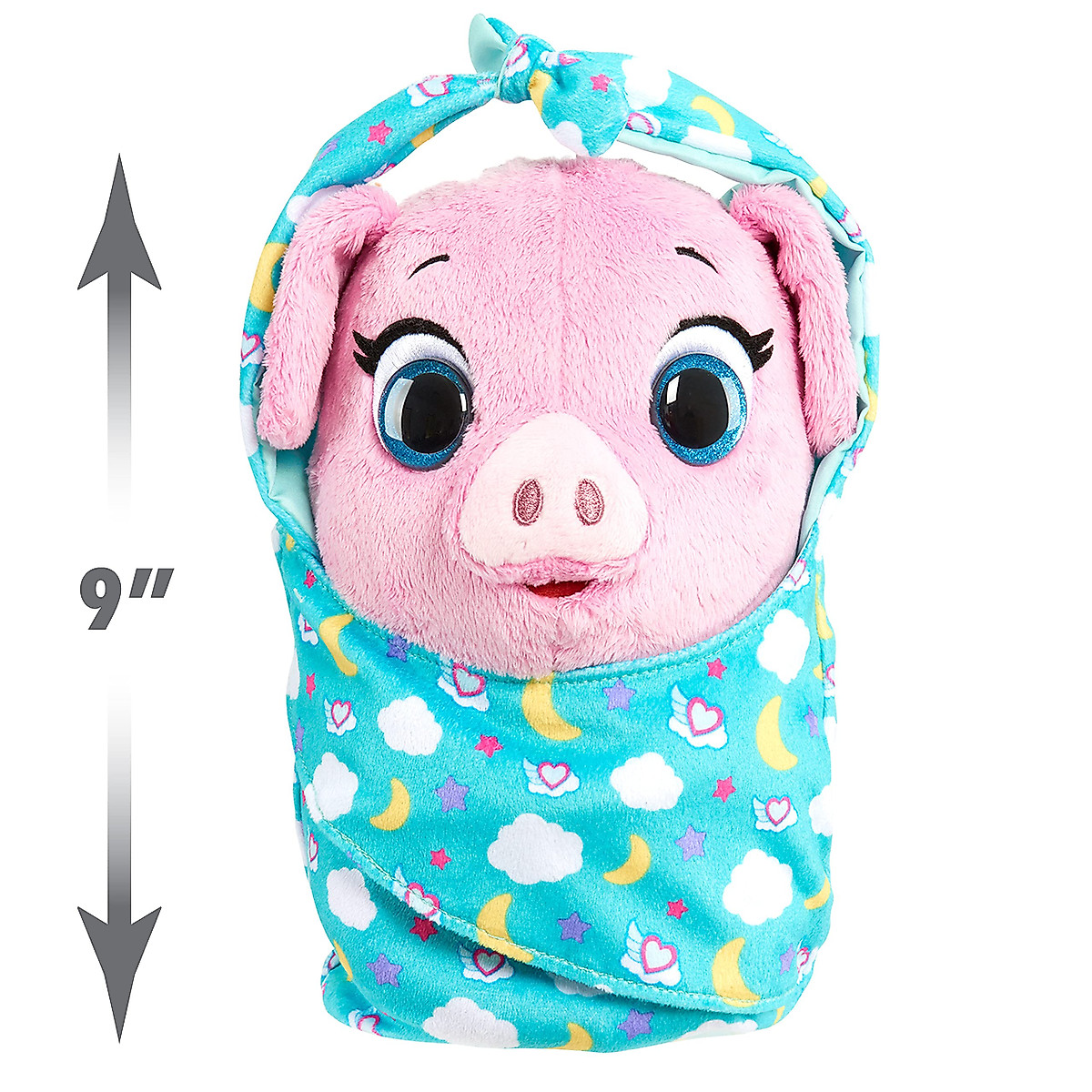 Disney Jr T.O.T.S. Cuddle & Wrap Plush, Pearl the Piglet, Officially Licensed Kids Toys for Ages 3 Up by Just Play