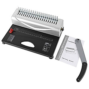 Heavy Duty Comb Binding Machine 450 Sheet 21 Hole Handle Manual Paper Punch Binder with 100pcs Starter Kit 3/8'' Comb Binding Spines