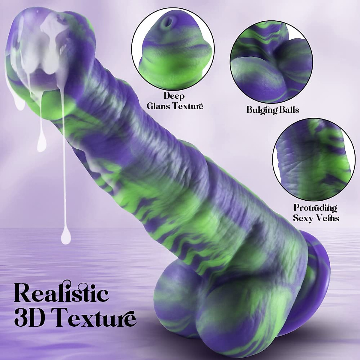 11.5" Huge Giant Dildo, Big Monster Dildo Silicone Large Thick Dildo with Strong Suction Cup, Purple Realistic Lifelike Dildo Fake Penis for Advanced Player, Anal Adult Sex Toys for Women Men…