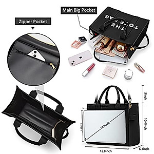 The Tote Bag for Women,PU Leather Tote Bags with zipper, Fashion Handbags/Shoulder Bag/Satchel