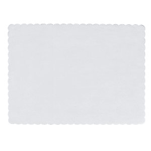 Fit Meal Prep 200 Pack Disposable Paper Placemats, 14 x 10 Inch White with Decorative Wavy Scalloped Edge for Restaurant Catering Dining Table, Baby Kids Birthday Parties