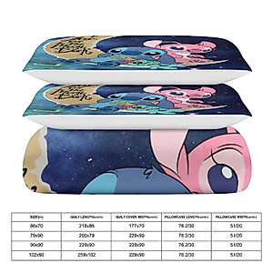 MSLuLa Cartoon Bed Duvet Cover Cute Kids Adults Bedding Sets Anime 3D Printed Lightweight 3 Pieces Comforter Cover Sets with 1 Duvet Cover and 2 Pillow Cases, Twin