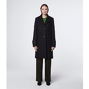 Marc New York by Andrew Marc Women's Wool Regine Slim Coat, Black, Medium