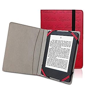 Universal 6inch Ereader Book Style Case Cover embossed Author Name for kobo pocketbook sony kindle 6inch ereader