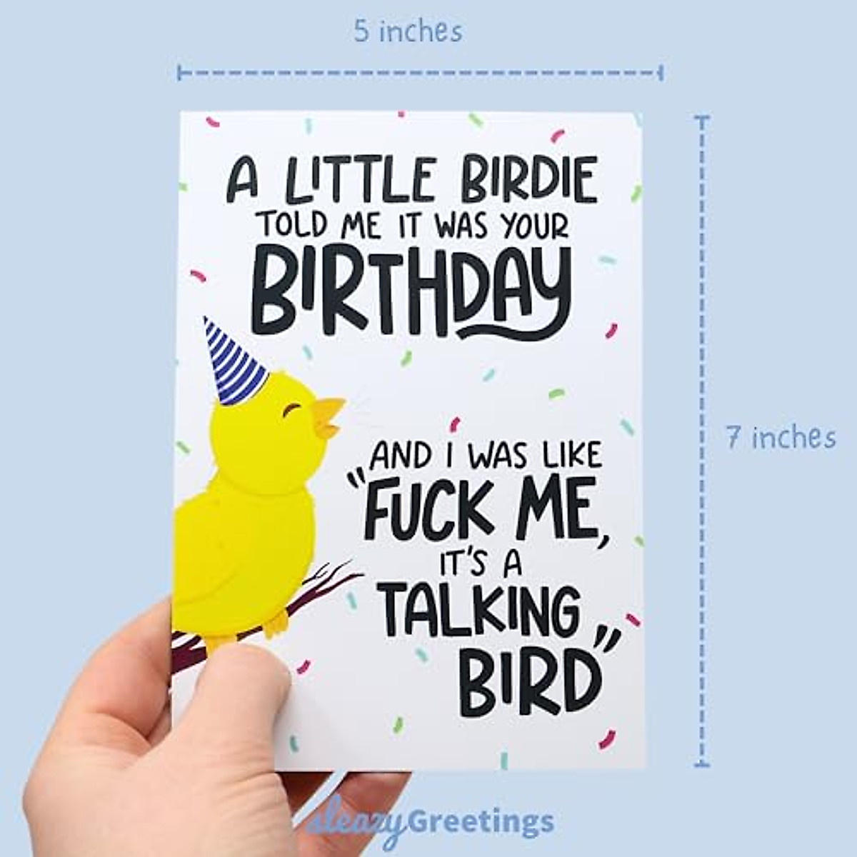 Sleazy Greetings Funny Birthday Card for Men Women | Little Birdie Told Me It Was Your Birthday Card For Him Her 21st 30th 40th 60th Birthday Card