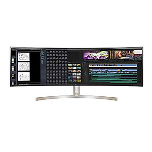 LG 49WL95C-WE 49 Inch 32:9 Curved DQHD (5120 x 1440) IPS UltraWide Monitor with HDR10, USB-C and 3-Side Virtually Borderless Display, Silver (Renewed)