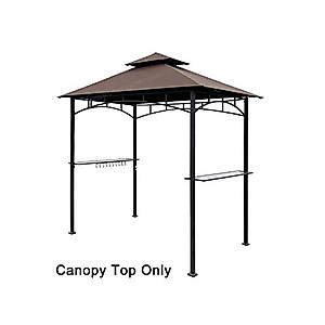 APEX GARDEN Replacement Canopy Top CAN ONLY FIT for Model #L-GZ238PST-11 8' X 5’ Bamboo Look BBQ Grill Gazebo (Canopy Top Only) (Brown)