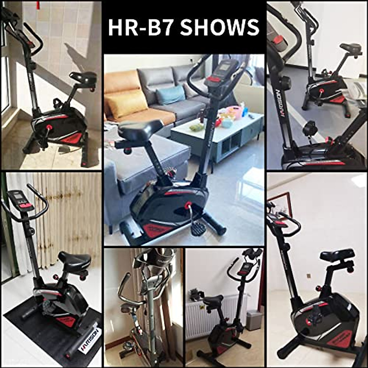 HARISON Exercise bike Stationary with 2 in 1 Table Holder, Magnetic Upright Bike Indoor Cycling Bike for Home 350 lbs Capacity (Noraml Seat)