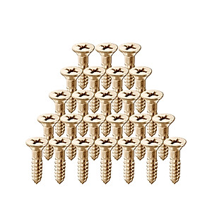 Solid Brass Screws Wood Screws Woodworking Clamps Pocket Hole Screws Fat Wood Drywall Screws Flat Head Cut So Deep Deck Screws #6 X 1-1/2'' (25 Pcs) Super-Deals-Shop