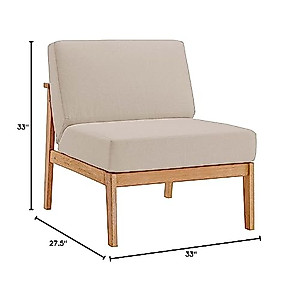 Modway Sedona Armless Chair, Natural Taupe