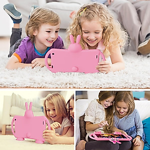 10.1 inch Kids Tablet, Android 11 Tablet for Kids, 32GB ROM,5000mAh Battery, Toddler Tablets with Bluetooth, WiFi, Parental Control, Dual Cameras with Shockproof Case(Pink)