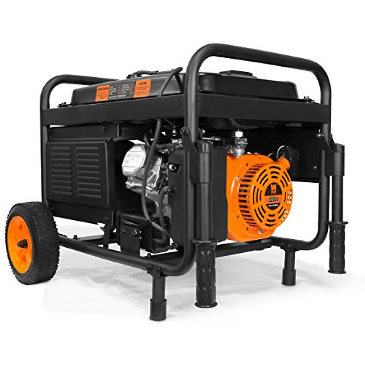 WEN 56475 4750-Watt Portable Generator with Electric Start and Wheel Kit, Yellow and Black