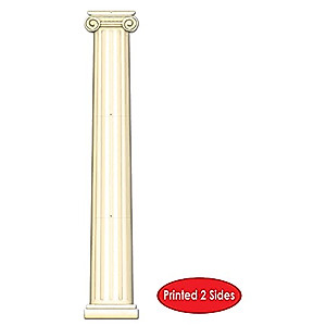 Beistle 2 Piece Jointed Paper International Column Cut Outs Decorations For Around The World Themed Parties – Greek and Roman Sport Events Wall Backdrops, 6', Off-white