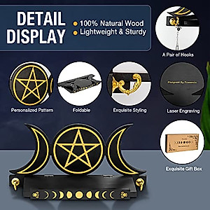 Pracaniz Crystal Shelf & Pracaniz Moon Shelf,Moon Phases Wall Art - Hanging Decor,Witchy Decor,Gothic Decor