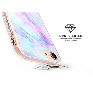 Casery Case Designed for The Apple iPhone, Iridescent Crystal (Exotic Marble) - Military Grade Protection - Drop Tested - Protective Slim Clear Case for Apple iPhone 8 Plus, iPhone 7/6/6s Plus