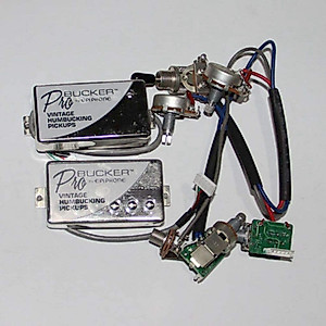 1 Set ProBucker Alnico Bridge&Neck Pickups with Pro Wiring Harness Pots&3 Way Switches for Electric Guitar Chrome(Cream Ring)